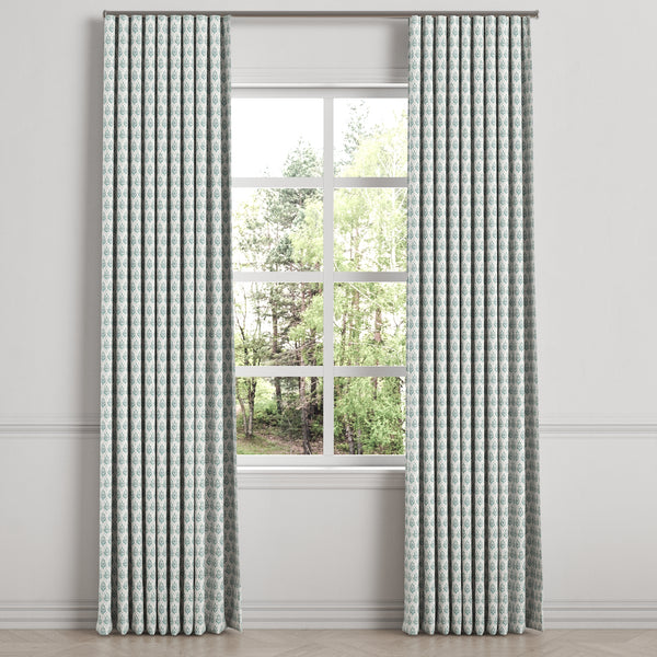 Ripplefold Drapery in Leaf Me Alone - Minty Blue – Loom Decor