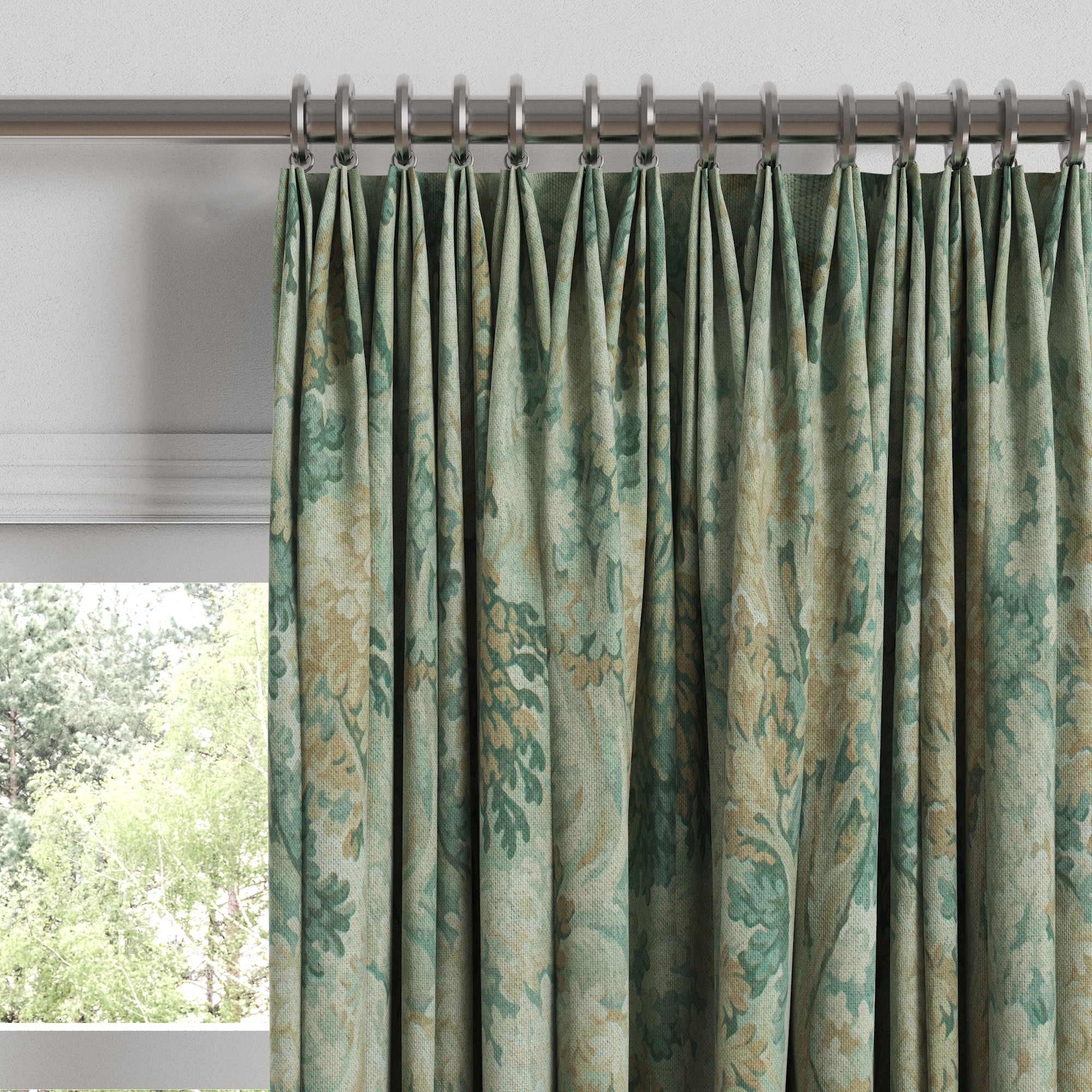Euro Pleat Drapery in Enchanted Forest - Mineral – Loom Decor