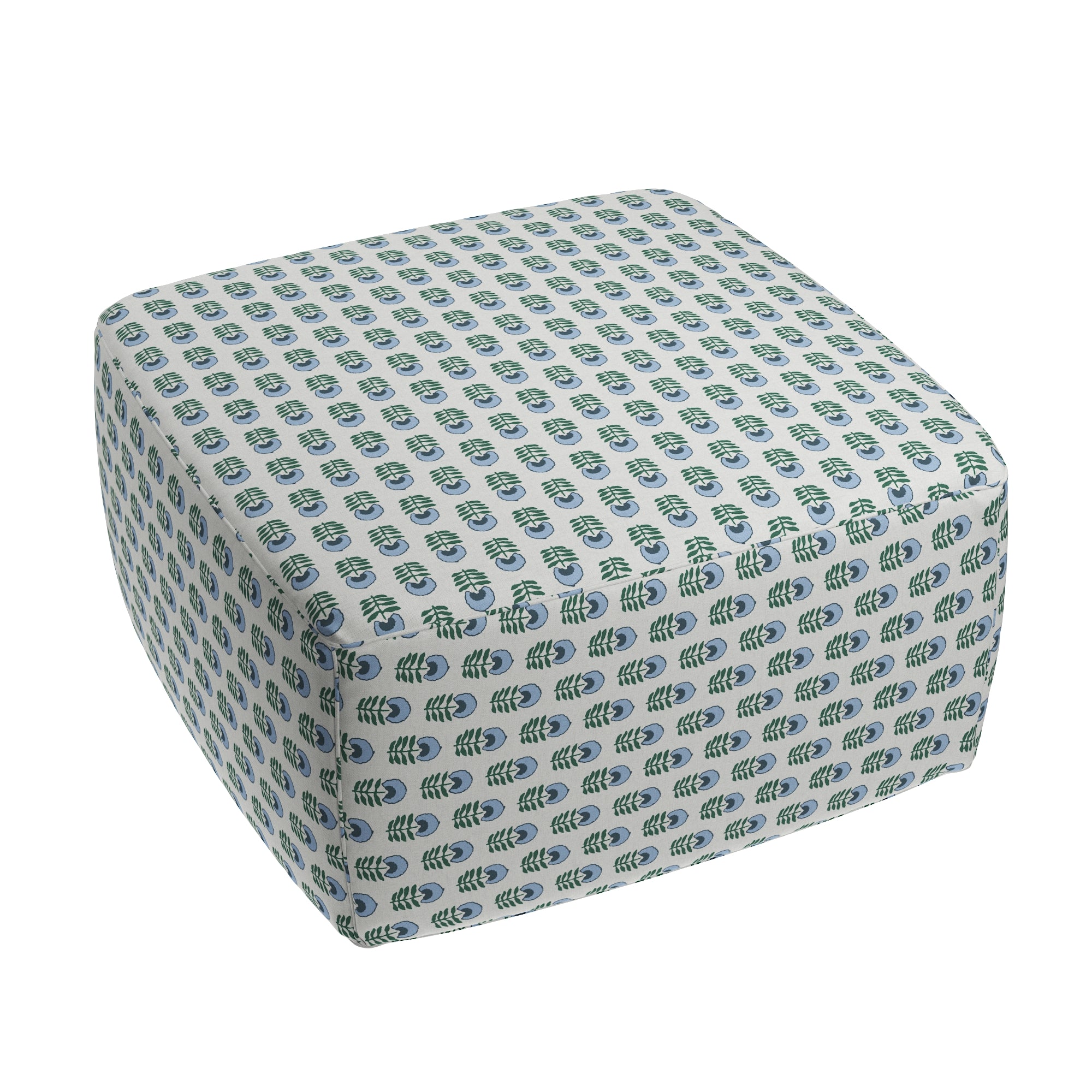 Square Pouf in Mini Florals - Forest – Loom Decor