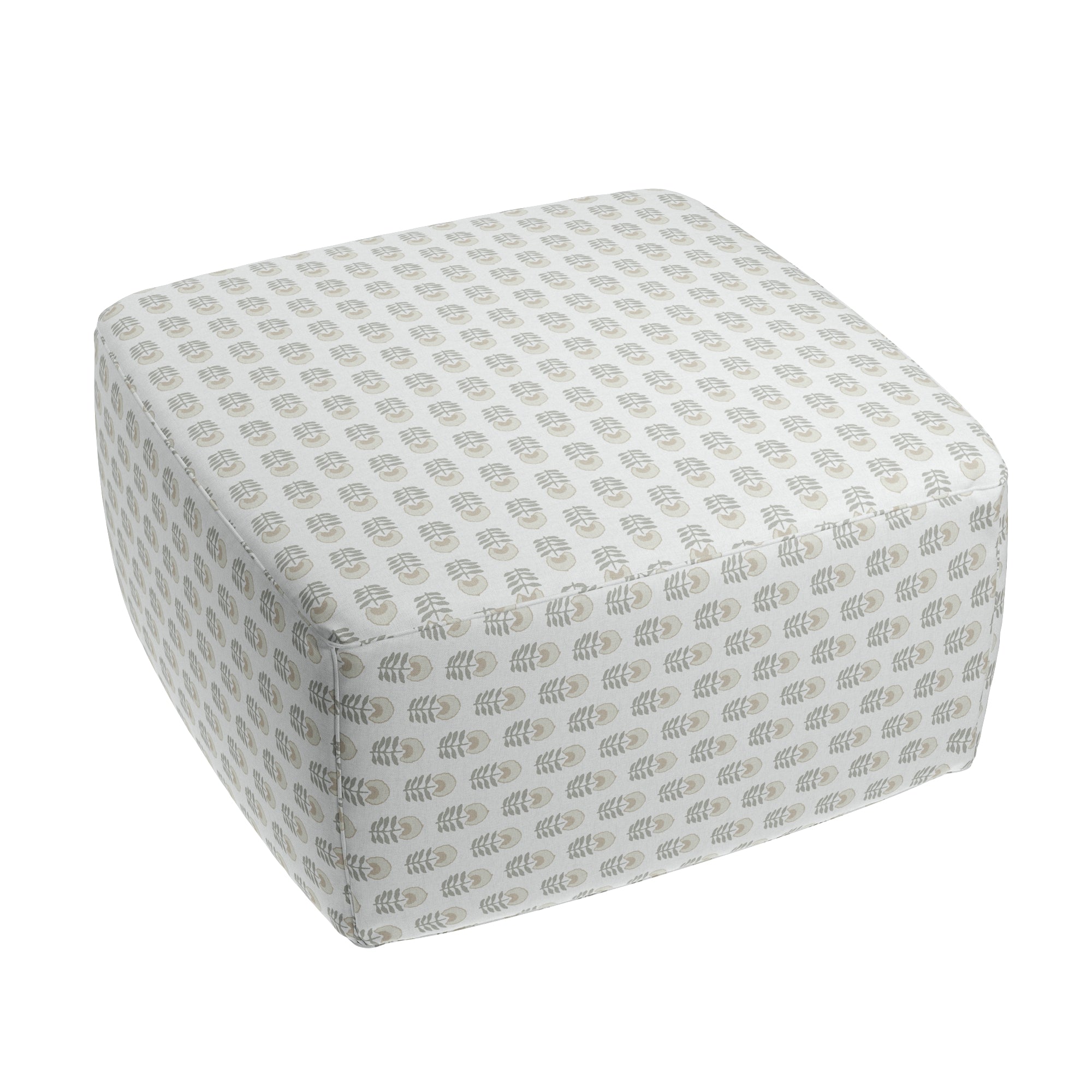 Square Pouf in Mini Florals - Ivory – Loom Decor