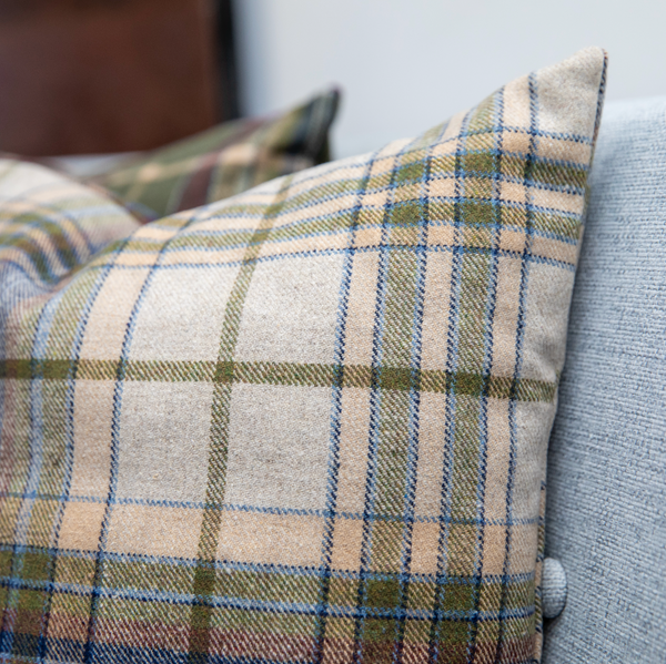 Pinch Pleat Cafe Curtains in Tartan - Cappuccino – Loom Decor