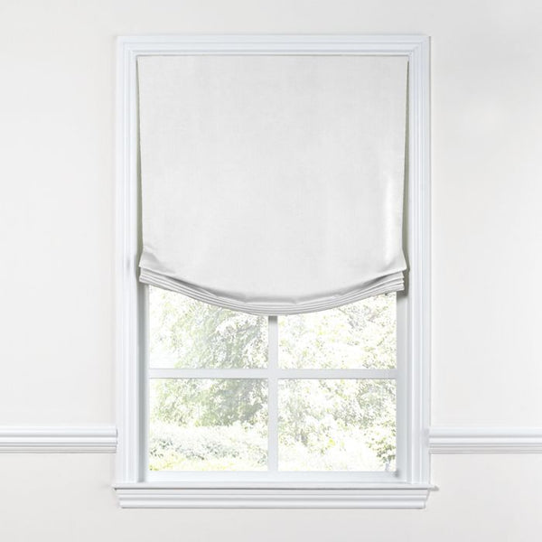 Relaxed Roman Shade in Classic Linen - White – Loom Decor