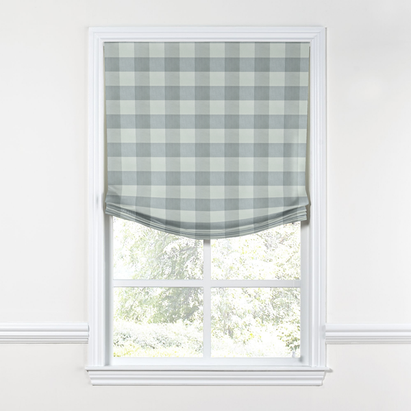 Relaxed Roman Shade in Foxy Plaid - Dusk – Loom Decor